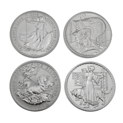 Pre-Owned UK Britannia Design Silver 4-Coin Set - VAT Free | Pre-Owned ...