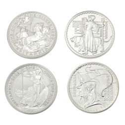 Pre-Owned UK Britannia Design Silver Bullion 4-Coin Set - VAT Free ...