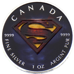 Pre-Owned 2016 Canadian Superman Limited Edition Colourised 1oz Silver ...