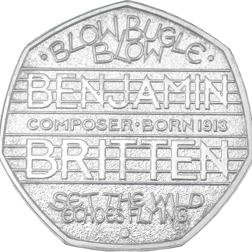 Pre-Owned 2013 UK Benjamin Britten UK 50p Proof Piedfort Silver Coin ...