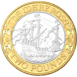 Pre-Owned 2011 UK 500th Anniversary of The Mary Rose £2 Proof Silver ...