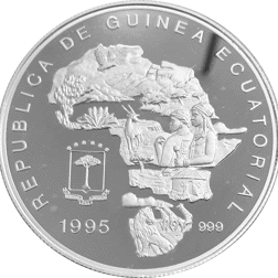 Pre-Owned 1992 Equatorial-Guinea Elephants 7000 Francos 5oz Proof ...