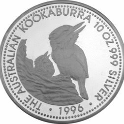 Pre-Owned 1996 Australian Kookaburra 10oz Silver Coin - VAT Free | Out ...
