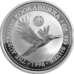 Pre-Owned 1996 Australia Kookaburra Belgium Privy Mark 1oz Silver Coin ...