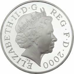 Pre-Owned UK 2000 Millennium £5 Gilded Proof Design Silver Coin - VAT ...