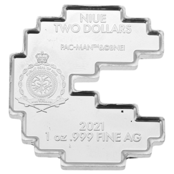 Pre-Owned 2021 Niue Pac-Man Stackable $2 Silver 1oz Coin - VAT Free ...