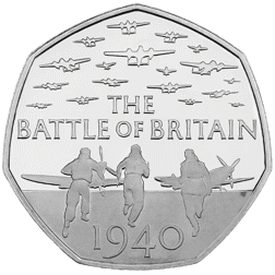 Pre-Owned 2015 UK 75th Anniversary of the Battle of Britain 50p Proof ...