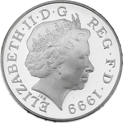 Pre-Owned 1999 - 2000 UK Millennium £5 Proof Design Silver Coin - VAT ...