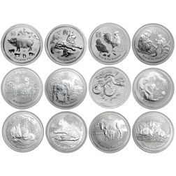 Pre-Owned Australian Lunar Series II Silver 12-Coin Collection - VAT ...