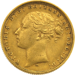 Pre-Owned 1875 Melbourne Mint Victoria Young Head Full Sovereign Gold ...