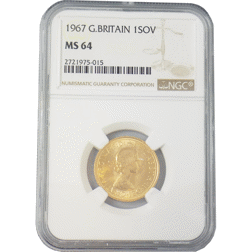 Pre-Owned 1967 UK Full Sovereign Gold Coin NGC Graded MS 64 - 2721975 ...