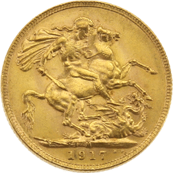 Pre-Owned 1917 Melbourne Mint George V Full Sovereign Gold Coin | Out ...