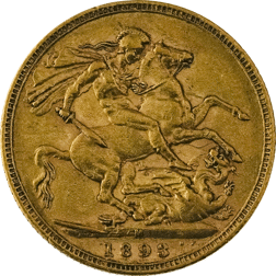 Pre-Owned 1893 Melbourne Mint Victoria Jubilee Head Full Sovereign Gold ...
