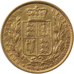 Pre-Owned 1871 UK DN.86 Victorian 'Shield' Full Sovereign Gold Coin ...