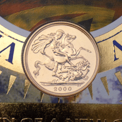 Pre-Owned 2000 UK Full Sovereign Gold Coin With Special Millennium ...