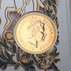 Pre-Owned 2002 UK Full Sovereign Gold Coin With Queen's Golden Jubilee ...