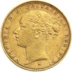 Pre-Owned 1884 Melbourne Mint Victoria Young Head Full Sovereign Gold ...