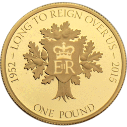 Pre-Owned 2015 Jersey Proof Longest Reigning Monarch £1 Gold Coin | Out ...
