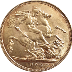 Pre-Owned 1926 Melbourne Mint George V Full Sovereign Gold Coin | Out ...