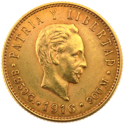 Pre-Owned 1916 Cuban 5 Peso Gold Coin | Out Of Stock | Atkinsons Bullion