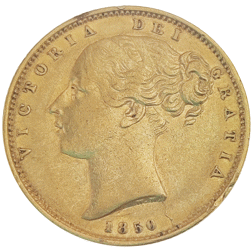 Pre-Owned 1850 London Mint 'Shield' Victoria Full Sovereign Gold Coin ...