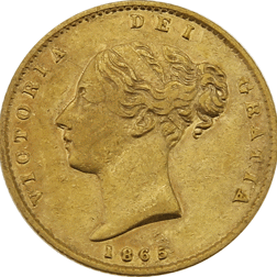 Pre-Owned 1865 London Mint DN.59 Victorian 'Shield' Half Sovereign Gold ...