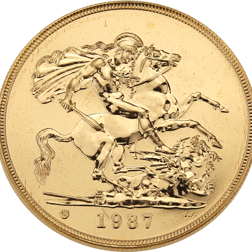 Pre-Owned 1987 UK Quintuple Sovereign Brilliant Uncirculated Gold Coin ...