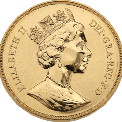 Pre-Owned 1987 UK Quintuple Sovereign Brilliant Uncirculated Gold Coin ...