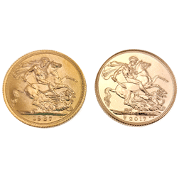 Pre-Owned 1967 & 2017 UK Full Sovereign Gold 2-Coin Set | Out Of Stock ...