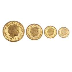 Pre-Owned 2008 UK Quintuple, Double, Full, & Half Sovereign Gold 4-Coin ...
