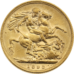 Pre-Owned 1893 Melbourne Mint Victoria Veiled Head Full Sovereign Gold ...
