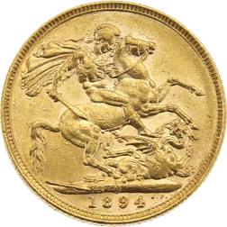 Pre-Owned 1894 - Melbourne Mint Victoria 'Veiled Head' Full Sovereign ...