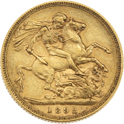 Pre-Owned 1892 - Melbourne Mint Victoria Jubilee Head Full Sovereign ...