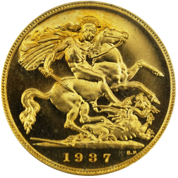 Pre-Owned 1937 George VI Half Sovereign Proof Design Gold Coin | Out Of Stock | Atkinsons Bullion
