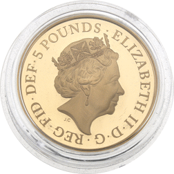 Pre-Owned 2017 UK Centenary Of The House of Windsor £5 Gold Proof Coin ...