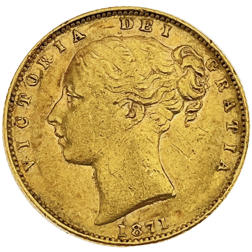 Pre-Owned 1871 London Mint DN.72 Victorian "Shield" Full Sovereign Gold ...