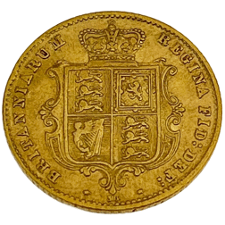 Pre-Owned 1864 London Mint DN.36 Victorian 'Shield' Half Sovereign Gold ...