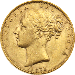 Pre-Owned 1871 London Mint DN.73 Victorian "Shield" Full Sovereign Gold ...