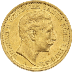 Pre-Owned 1908 German Wilhelm II 20 Mark Gold Coin | Out Of Stock ...