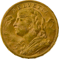 Pre-Owned 1915 Swiss 20 Franc Helvetia Gold Coin | Pre-Owned ...