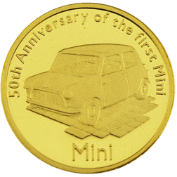 Pre-Owned 2009 Alderney 50th Anniversary of the Mini £1 Proof Gold Coin ...