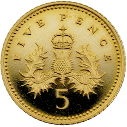 Pre-Owned 2008 UK 5p Proof Design Gold Coin | Out Of Stock | Atkinsons ...