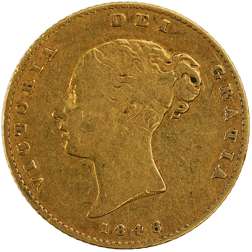 Pre-Owned 1848 London Mint Victorian 'Shield' Half Sovereign Gold Coin ...