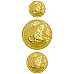 Pre-Owned 2016 Australian Lunar Monkey Three Coin Gold Proof Set | Out ...