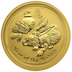 Pre-Owned 2011 Australian Lunar Rabbit 1/10oz Proof Gold Coin | Out Of ...