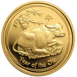 Pre-Owned 2009 Australian Lunar Ox Series II 1/4oz Proof Gold Coin ...