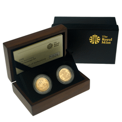 Pre-Owned 2008 UK 50th Anniversary Gold Sovereign 2-Coin Set | Out Of ...