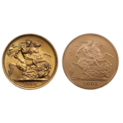 Pre-Owned 2008 UK 50th Anniversary Gold Sovereign 2-Coin Set | Out Of ...