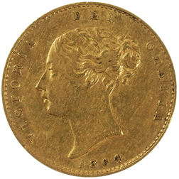 Pre-Owned 1864 London Mint DN.8 Victorian 'Shield' Half Sovereign Gold ...