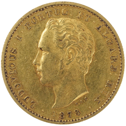 Pre-Owned 1878 Portugal Luiz I 5000 Reis Gold Coin | Out Of Stock ...